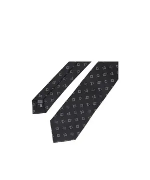 Emporio Armani Geometric Dot Jacquard Tie - Black