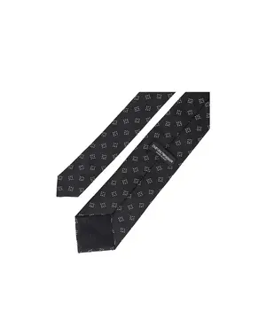 Emporio Armani Geometric Dot Jacquard Tie - Black