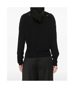 ERMANNO FIRENZE Sequin-embellished Sweater With Lace Inserts