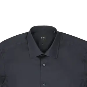 Hugo Boss Boss One Slim-fit Dress Shirt In Wrinkle-free Poplin - Dark Blue
