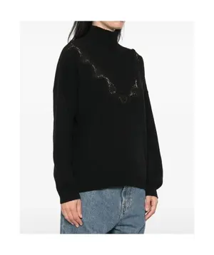 ERMANNO FIRENZE Lace-trim Ribbed-knit Sweater
