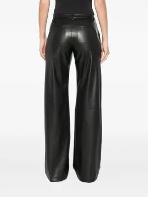 ERMANNO FIRENZE Wide-leg Faux Leather Casual Trousers