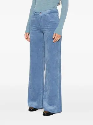 ERMANNO FIRENZE Corduroy-effect Wide-leg Casual Trousers