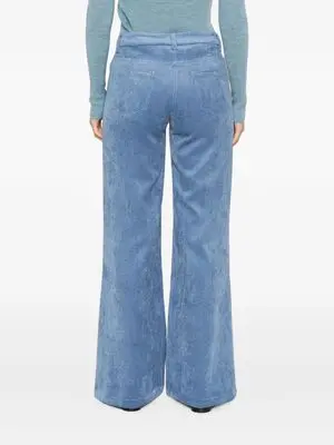 ERMANNO FIRENZE Corduroy-effect Wide-leg Casual Trousers