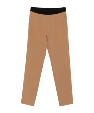 ERMANNO FIRENZE Logo-waistband Casual Trousers - Camel