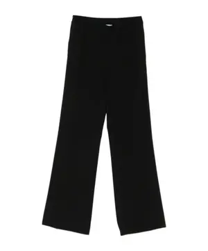 ERMANNO FIRENZE Logo-waistband Casual Trousers - Black