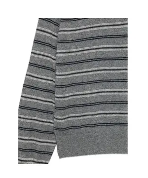 DUNST Striped Knit Polo Shirt