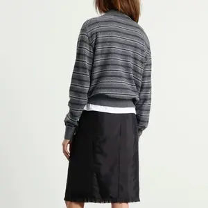 DUNST Striped Knit Polo Shirt
