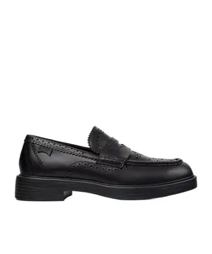 Camper Leather Moccasins For - Black