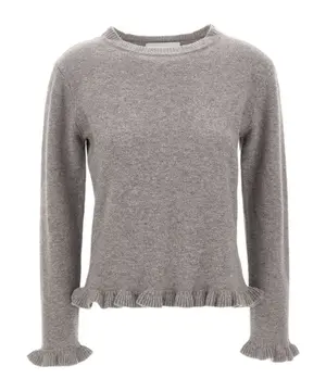KAOS Ruffled Hem Knitted Sweater