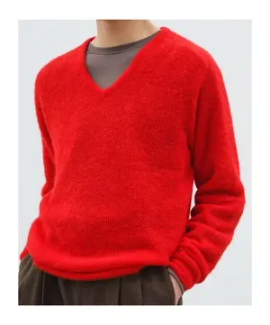 Auralee Long-sleeved V-neck Sweater