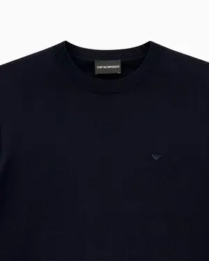 Emporio Armani Smooth Wool Crew Neck Sweater