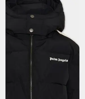 Palm Angels Long-sleeve Padded Hooded Jacket With Logo Detail