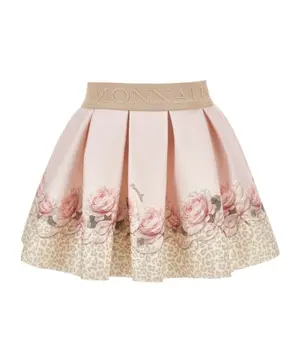 Monnalisa Floral And Animal Print Pleated Skirt - No