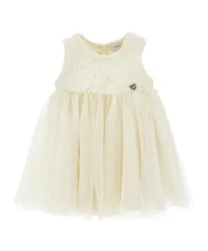 Monnalisa Embroidered Tulle Dress