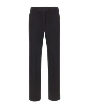 KAOS Straight-leg Tailored Pants With Hem Slits - Black