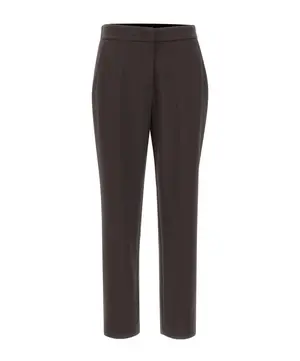 KAOS Straight-leg Trousers With Elastic Waistband - Brown