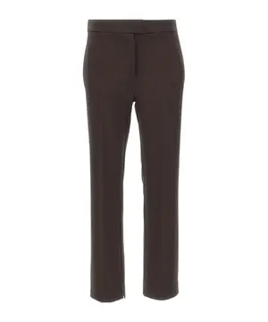 KAOS Straight-leg Tailored Pants With Slit Hems - Brown