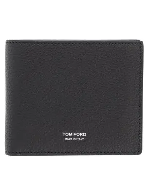 TOM FORD Portafoglio Bifold Con Logo - Black