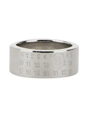 MAISON MARGIELA Anello Con Logo "numeric Signature - Silver