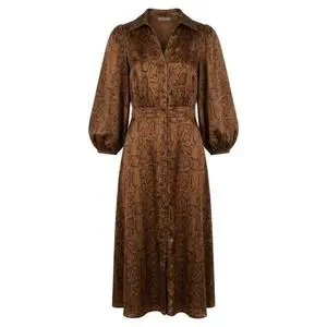 TRAFFIC PEOPLE Printed Midi Dress - Brown/black