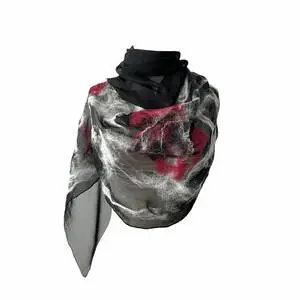 MARYELL Galaxy Handcrafted Silk Scarf - Black