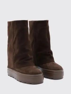 Casadei Suede Knee-high Wedge Boots