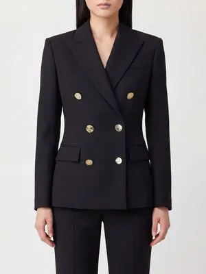 DONDUP Double-breasted Viscose Blazer With Peak Lapels And Metal Buttons - Black