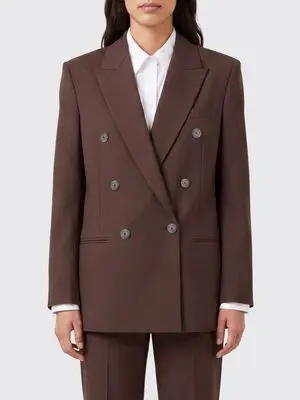 DONDUP Cropped Double-breasted Wool Blazer With Peak Lapels - Brown
