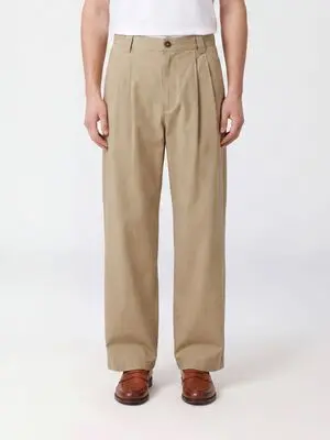 A.p.c. Ricky Pleated Wide-leg Cotton Trousers - Beige