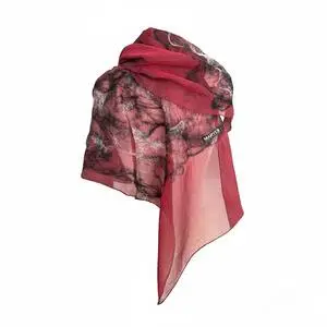 MARYELL Maroon Handcrafted Silk Scarf - Red