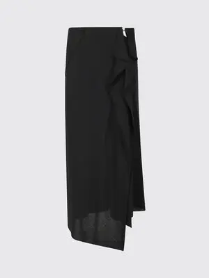 Attico Asymmetrical Ruffle Maxi Skirt