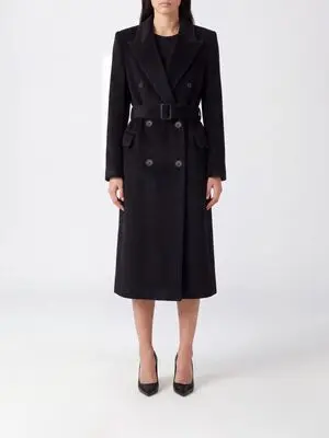 Tagliatore Belted Double-breasted Long Coat In Alpaca And Wool
