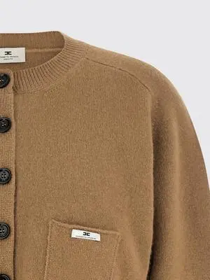 Elisabetta Franchi Cropped Wool And Cashmere Blend Cardigan - Brown
