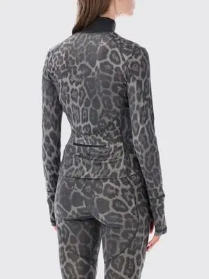 Adidas By Stella McCartney Animalier Print Zip-up Turtleneck Sweatshirt