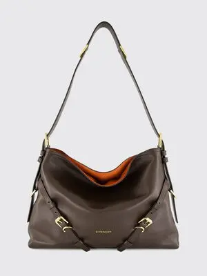 Givenchy Leather Shoulder Bag With Gold Tone Hardware - Cocoa