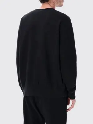 Champion Crewneck Cotton Sweatshirt With Contrast Logo And Dropped Shoulders - Black
