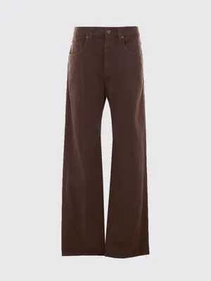 Brunello Cucinelli High-waisted Wide-leg Cotton Trousers With Monili Detail