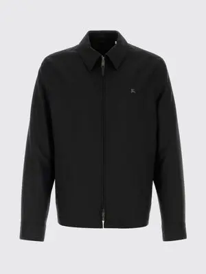 Burberry Wool Shirt Jacket With Zip Closure And Ekd Logo