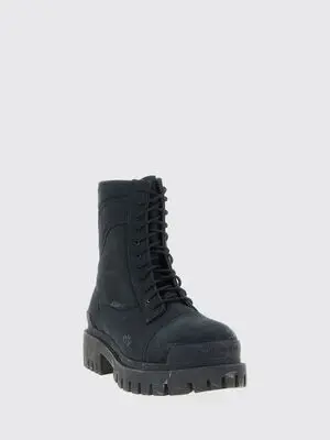 Balenciaga Canvas Lace-up Combat Boots - Black