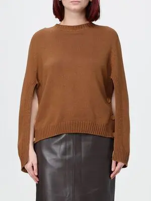 Alberta Ferretti Knit Sweater With Button Detailing - Brown