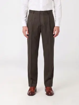 LARDINI Pure Virgin Wool Wide-leg Trousers - Brown