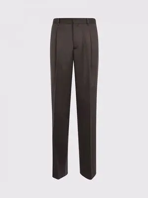 LARDINI Pure Virgin Wool Wide-leg Trousers - Brown
