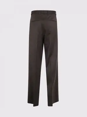 LARDINI Pure Virgin Wool Wide-leg Trousers - Brown
