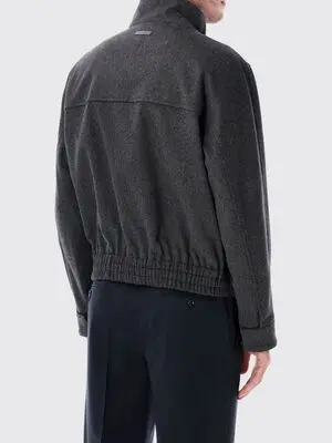LARDINI Pure Virgin Wool Short Coat With Funnel Neck