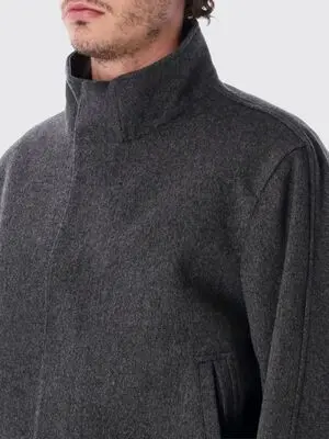 LARDINI Pure Virgin Wool Short Coat With Funnel Neck