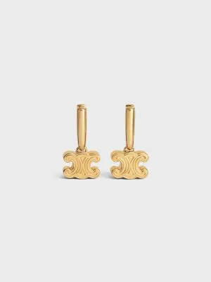 Celine Triomphe Hoop Earrings - Gold