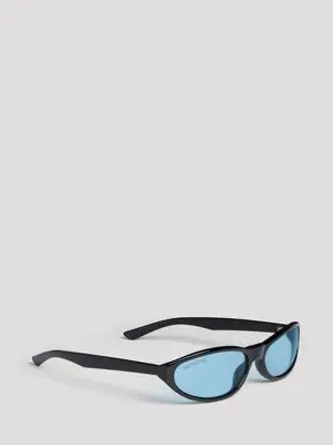 Balenciaga Neo Oval-frame Sunglasses In Recycled Acetate With Logo
