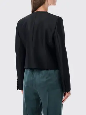 TOM FORD Crew Neck Virgin Wool And Silk Blazer With Patch Pockets