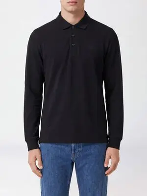 Burberry Ekd Logo Slim Fit Long-sleeved Cotton Polo